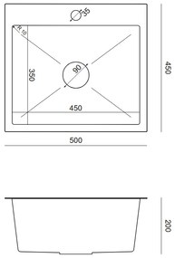 Kuchyňský nerezový dřez QUADRON LUKE 100 (50x45x20cm)