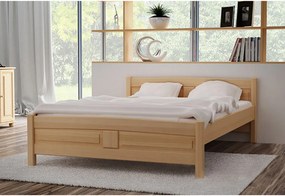 Vyvýšená postel Joana + pěnová matrace COMFORT 14 cm + rošt ZDARMA, 180 x 200 cm, olše-lak