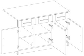 Nízká komoda dub sonoma Pria