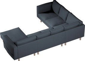 Potah na pohovku IKEA Norsborg rohová, 5-místná se šezlongem barva modrá látka pletený vzor