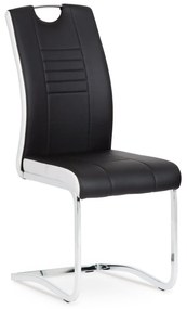 Jídelní židle DCL-406 BK koženka černá, boky bílé, chrom