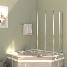 Sprchový kout 120 x 140 cm tvrzené sklo průhledný 146224