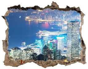 Wallmuralia Samolepící díra na stěnu Hong kong noc 95x64 cm