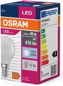 OSRAM LED žárovka 4.9W E14 / 470 lm / 4000K / 10000h / 230V / noDIM /
