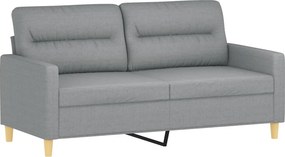 2místná pohovka s polštáři světle šedá 140 cm textil 3200821
