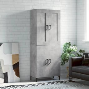 Skříň highboard betonově šedá 69,5x34x180 cm kompozitní dřevo