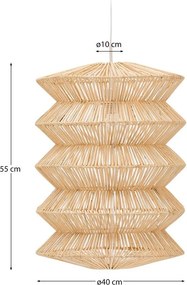 Závěsné svítidlo v přírodní barvě s ratanovým stínidlem Dakit – Kave Home