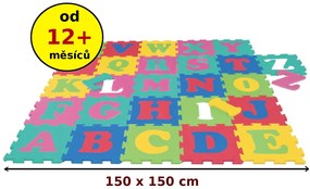 Pěnové puzzle lc velký pěnový koberec extra abeceda s okraji 180x180cm, 12m+