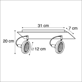 Designové bodové světlo černé 2-světlo nastavitelné - Nox