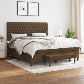 Box spring postel s matrací tmavě hnědá 180x200 cm textil 3136856