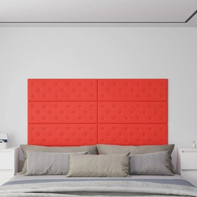 vidaXL Nástěnné panely 12 ks 90 x 30 cm umělá kůže 3,24 m² [344002] Barva: Červená