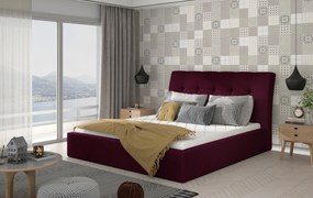Eltap Čalouněná postel Inge s úložným prostorem Materiál a barva potahu: Mat Velvet 68 - tmavě fialová, Rozměry (cm): 200x200