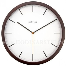 Designové nástěnné hodiny 3156br Nextime Company Wood 35cm