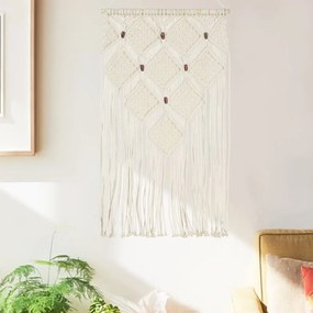 Nástěnný závěs macramé 40 x 80 cm bavlna 323999