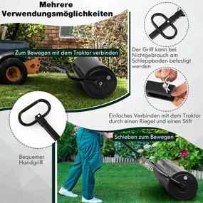 Costway Válec na trávník kovový 113 L ruční válec s rukojetí zahradní válec Ø 40