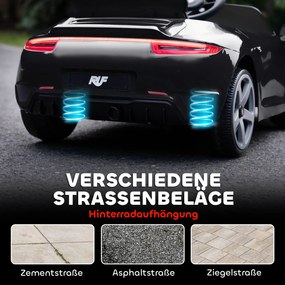 AIYAPLAY Elektrické sedátkové auto pro děti, ovladatelné na dálku, hudba, klakson, USB, bezpečnostní pás, pro 3-5 let, černé