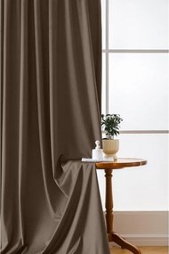 Hnědý zatemňovací závěs VELVET 140x270 cm Zavěšení: Řasící páska
