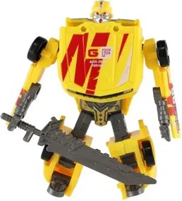 TEDDIES Transformer auto-robot žlutý / 14 cm / plast / od 5 let