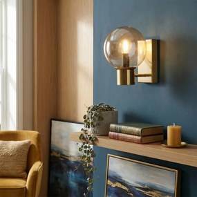 Nástěnná lampa SFERIO 1xE14/5W/230V mosaz/kouřová béžová