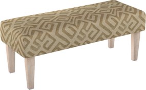 Dlouhá lavička 100x40cm barva béžová látka pletený vzor, vzorované