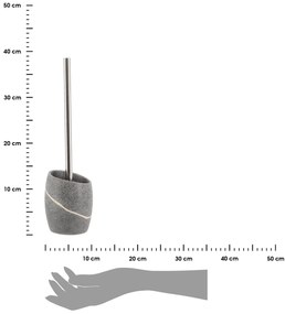 WC kartáč Caldarela, šedá/s chromovými prvky