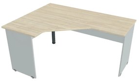 Stůl ergo pravý 160*120 cm - Hobis Gate GEV 60 P Dekor stolové desky: akát, Dekor lamino podnože: šedá, Barva nohy: černá