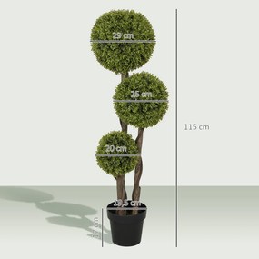 HOMCOM Umělý zimostráz, pokojová rostlina 115 cm, umělá rostlina v květináči, dekorativní rostlina, dekorativní rostliny pro dům, kancelář, chodbu, z…