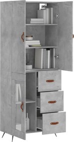 Skříň highboard betonově šedá 69,5x34x180 cm kompozitní dřevo 3195935