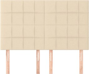 Čelo postele krémové 144x5x118/128 cm látkové 3116335