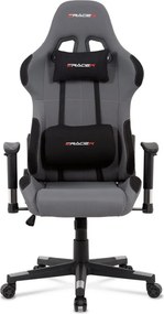 Kancelářská židle houpací mech., plast. kříž, šedá + černá látka – opěrák 90°–180° Šedá