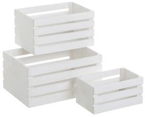 Bílé úložné boxy v sadě 3 ks 31x23x15 cm – Casa Selección