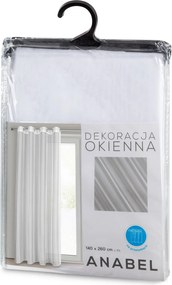 ZÁCLONA NA KROUŽCÍCH ANABEL 140X260 CM BÍLÁ