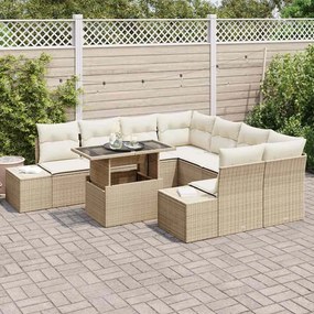 Sada zahradních pohovek 9 ks Béžová a krémová polyratan 3349157