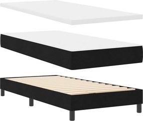 Postel s boxspringem s čelo Černý 100 x 200 cm textil 3338666