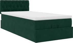 Osmanský rám postele s matrací tmavě šedá 90x200cm samet 3311822