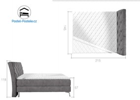 Boxspring AMORE 140/200 (látka sawana 21)