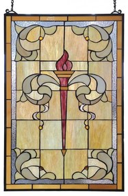 Vitrážový panel Tiffany Flambeau – 50x1x78 cm
