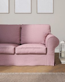 Potah na pohovku IKEA Ektorp 2-místná, rozkládací, STARÝ MODEL barva růžová látka pletený vzor