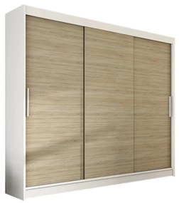 Velká šatní skříň ASTON II bílá/dub sonoma šířka 250 cm