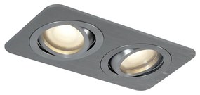 Kulaté zapuštěné bodové svítidlo Gunmetal GU10 50mm otočné a naklápěcí IP44 2-světla - Alberto