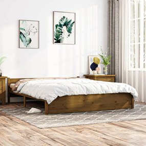 Rám postele medově hnědý masivní dřevo 200 x 200 cm,  815067