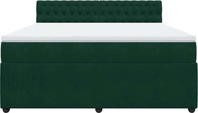 Box spring postel s matrací tmavě zelená 180x200 cm samet 3287815