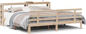 Rám postele s čelem 200 x 200 cm masivní borové dřevo 3306120