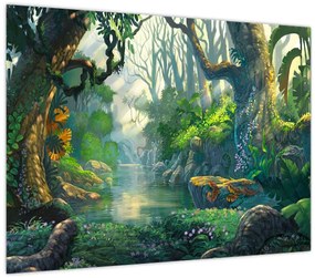 Obraz - Ilustrace tropického lesu (70x50 cm)
