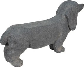 Šedá dekorační socha Jezevčík - 74*19*39 cm