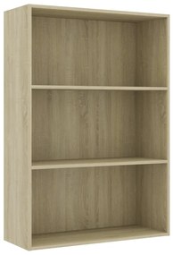 3-patrová knihovna Bieber - sonoma dub | 80x30x114 cm