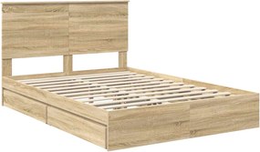 Postel s úložným prostorem se zásuvkou Sonoma dub 140 x 190 cm 3411210