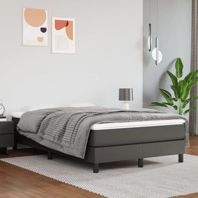 vidaXL Box spring postel 120 x 200 cm umělá kůže [3120689] Barva: Šedá