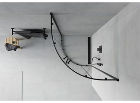 Mexen Rio půlkruhový sprchový kout 80 x 80 cm, Průhledné, Černá - 863-080-080-70-00