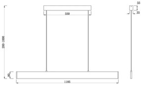 Maytoni P010PL-L30B4K- LED Lustr na lanku STEP LED/30W/230V 4000K 118,5 cm černá